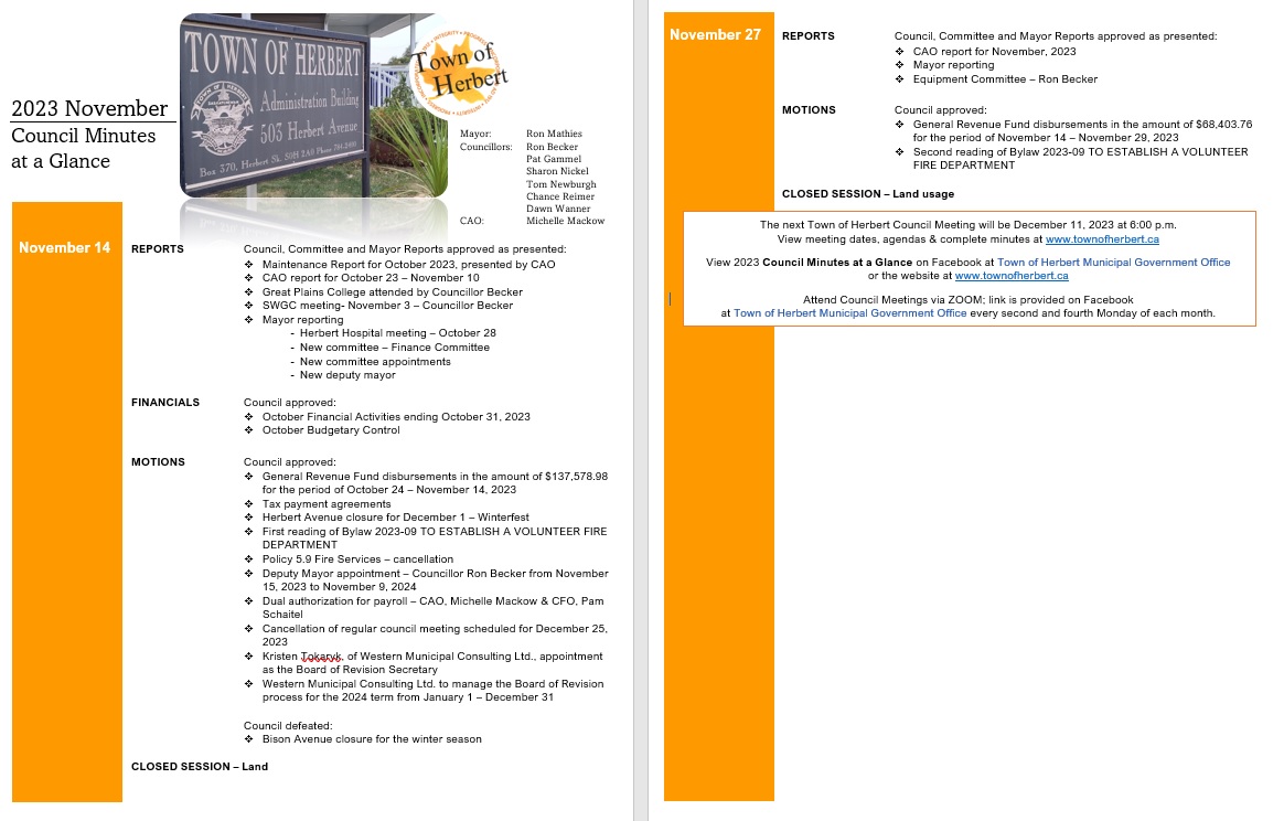 Town of Herbert, Saskatchewan